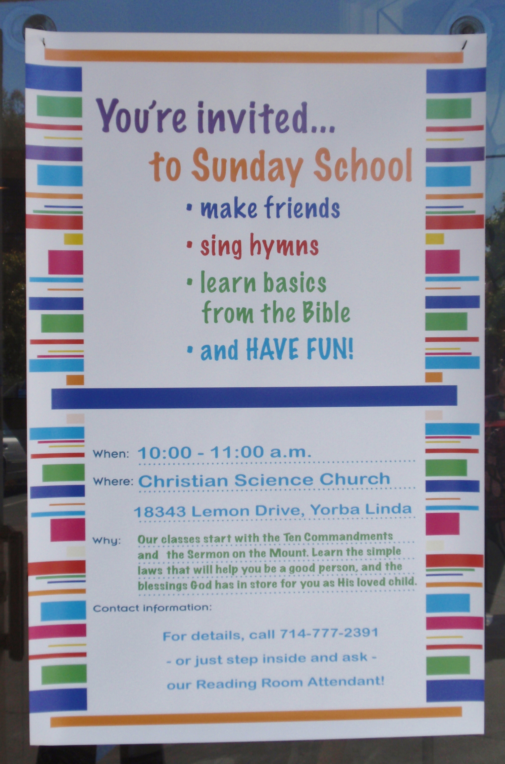 Sunday School | Christian Science in Yorba Linda, California